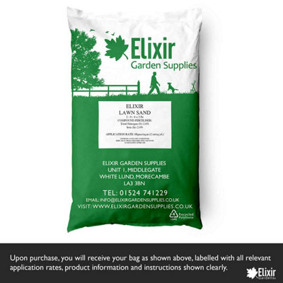 Elixir Gardens 2-0-0-2Fe Lawn Sand Professional Grass/Paddcock Top ...