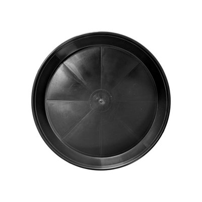 Elixir Gardens 25cm Black Plastic Plant Pot Saucer x8