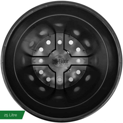 Elixir Gardens 25L Black Recycled Plastic Plant Pot x400