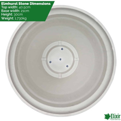 Elixir Gardens 40cm Elmhurst Stone Effect Heavy Duty Plastic Planter x7