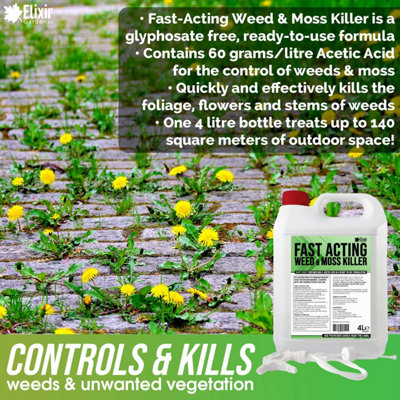 Elixir Gardens 4L Fast Acting Weed & Mosskiller Natural & Organic ...