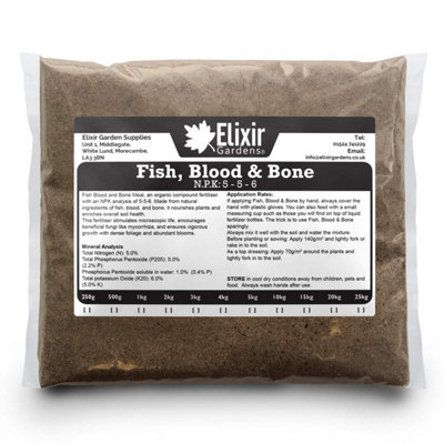 Elixir Gardens Fish Blood and Bone 5-5-6 in bag x 25kg