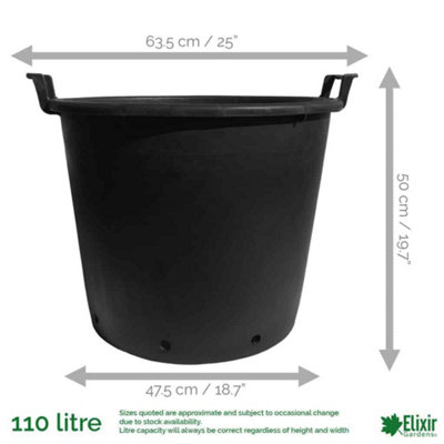 ELIXIR GARDENS HEAVY DUTY 110 LITRE TREE & SHRUB PATIO RECYCLED PLASTIC ...