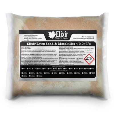 Elixir Gardens Lawn Sand & Moss Killer 4 - 0 - 0 Bag x 10kg