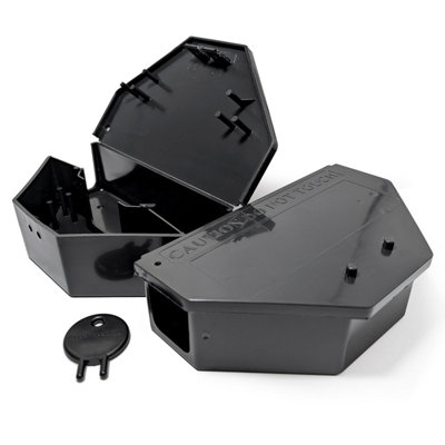 Elixir Gardens Mouse Bait Station Boxes with Locking Tamper Proof Lid x6