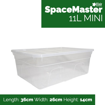 Elixir Gardens Space Master Clear Plastic 11L Storage Box x6
