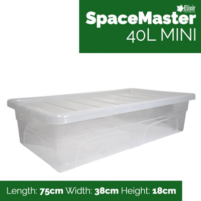 Elixir Gardens Space Master Clear Plastic 40L Storage Box x1