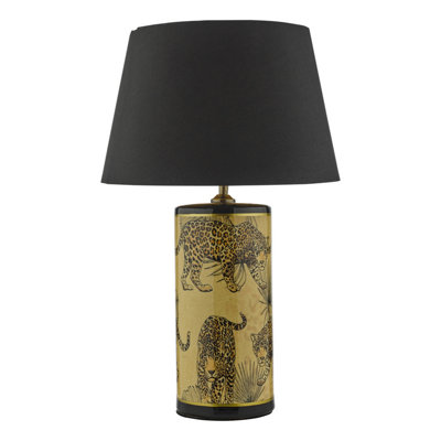 Eliza Table Lamp Leopard Motif In Gold Base Only