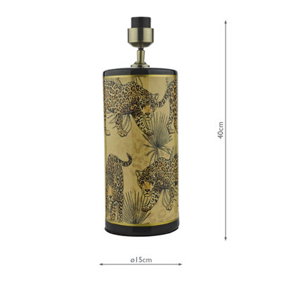 Eliza Table Lamp Leopard Motif In Gold Base Only