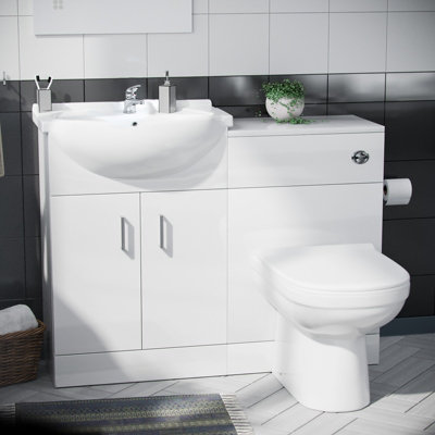 Ellen 1700mm Bath, WC Unit, Back To Wall Toilet, Vanity Basin Unit ...