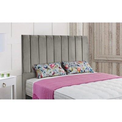 Ellie 54 inch Floorstanding Headboard Plush Velvet - Grey