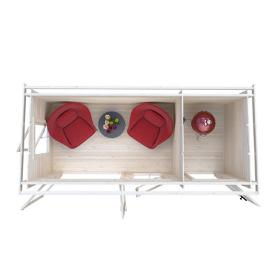 ELM 6GX14 19MM LOG CABIN WITH SIDE STORAGE