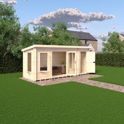 ELM 6GX17 19MM LOG CABIN WITH SIDE STORAGE