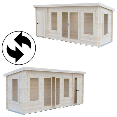 ELM 6GX17 19MM LOG CABIN WITH SIDE STORAGE
