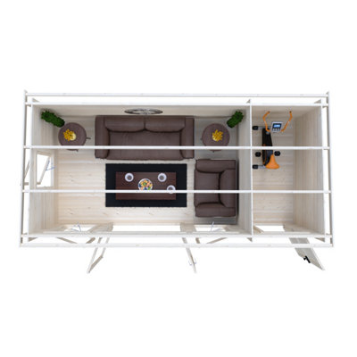 Elm 8Gx17 19mm Log Cabin with Side Storage