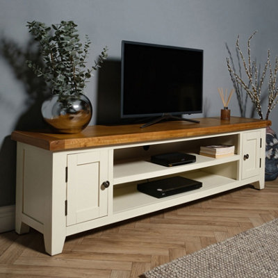 Elm Home And Garden Extra Large Tv Video Media Unit Painted Cream ...
