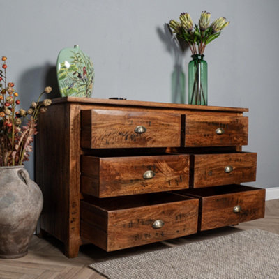 Elm Home and Garden Mango Wood Chest of Drawers - 100% Mango Wood - No ...