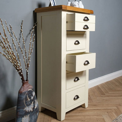 Cream and oak chest of drawers store