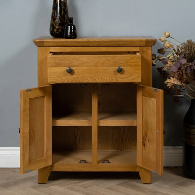 Elm Home And Garden Quality Oak Small 2 Door Sideboard Hall Table ...