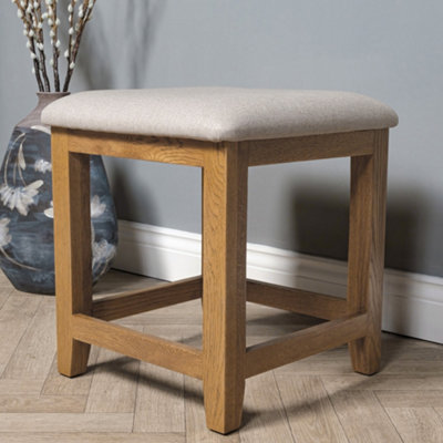 Elm Home And Garden Rustic Oak Dressing Table Stool 47cm High x 42cm Wide x 42cm Deep Fully ...