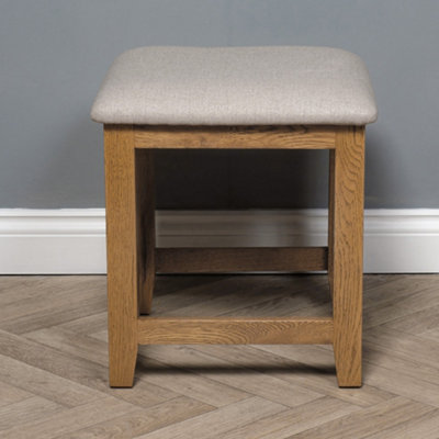Elm Home And Garden Rustic Oak Dressing Table Stool 47cm High x 42cm ...