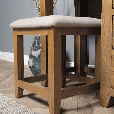 Elm Home And Garden Rustic Oak Dressing Table Stool 47cm High x 42cm ...