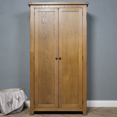 Elm Home And Garden Rustic Oak Wooden 2 Door Full Hanging Double ...