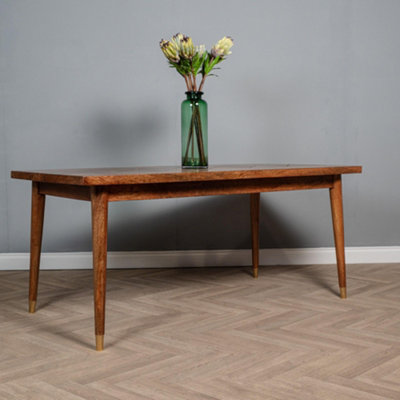 Elm Home And Garden Solid Mango Wooden Dark Finish Henlly Dining Table 76 cm High x 170 cm Wide ...