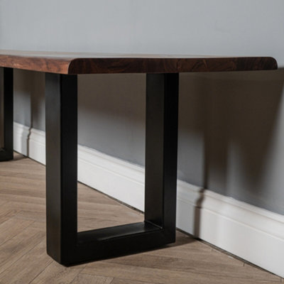 Elm Home And Garden Solid Mango Wooden Live Edge Dining Hall Shoe Bench ...
