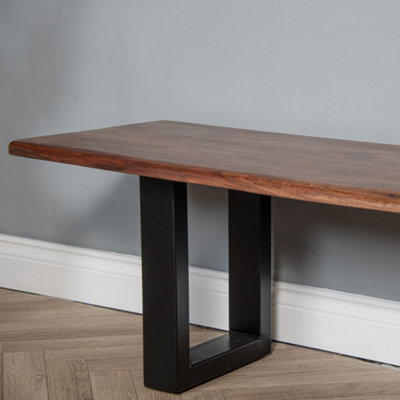 Elm Home And Garden Solid Mango Wooden Live Edge Dining Hall Shoe Bench ...
