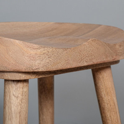Elm Home And Garden Solid Wooden Breakfast Kitchen Bar Stool Oak Finish ...