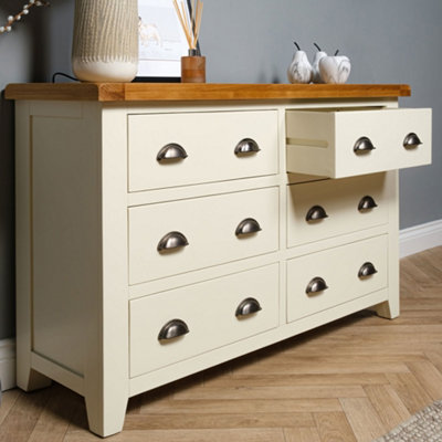 Cream painted oak chest of drawers store