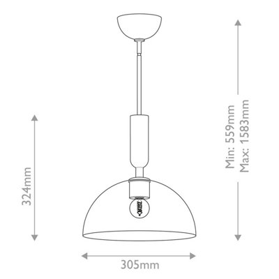 Elstead Alora Mood Jude Dome Pendant Ceiling Light Contemporary Matt ...