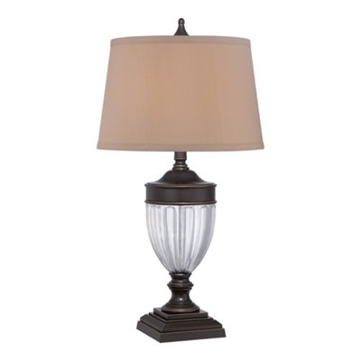 Elstead Dennison 1 Light Table Lamp Palladian Bronze, E27 | DIY at B&Q