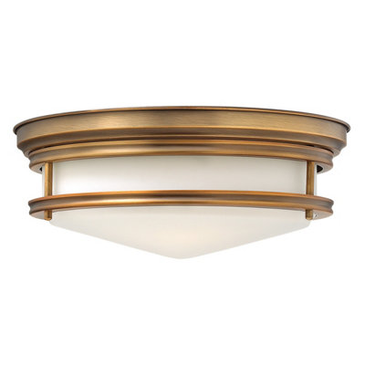 Elstead Hadley 3 Light Semi Flush Ceiling Light Brushed Bronze, E27