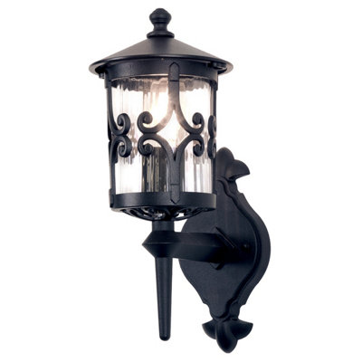 Elstead Hereford 1 Light Outdoor Wall Lantern Light Black, E27 | DIY at B&Q