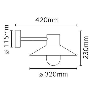 Elstead Lund 1 Light Outdoor Fisherman Dome Wall Lantern Light Black ...