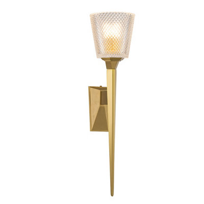 Elstead Verity Wall Lamp Brushed Brass, IP44 | DIY at B&Q