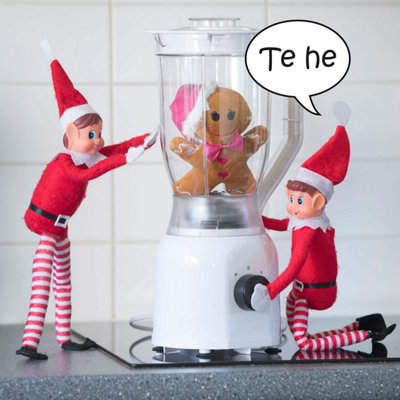 Elves Behavin' Badly - Christmas Naughty Elf Elfie and Elvie Red 30cm 2 ...