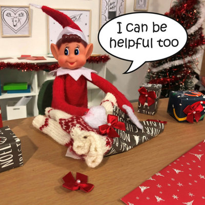 Elves Behavin' Badly - Christmas Naughty Elf Elfie Red 30cm 12 Inch