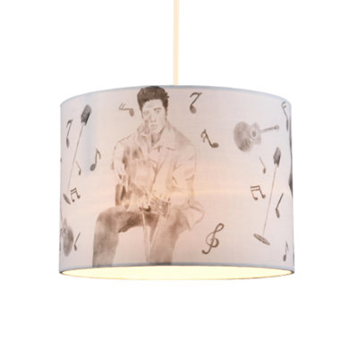Elvis Presley Themed Linen Lampshade with Famous Poses and Guitars ...
