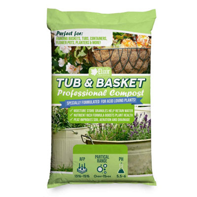 Elxir Gardens Organic Tub Planter Compost Soil x15L
