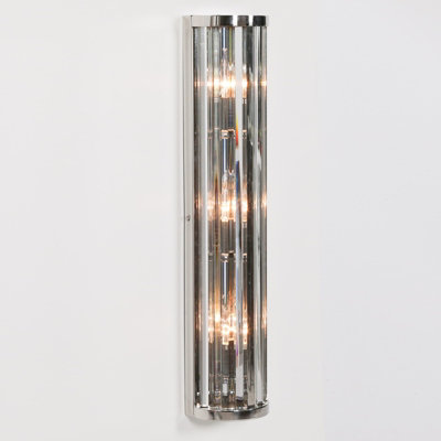 Elyssia Art Deco Fluted Column Glass Rods Large Wall Light