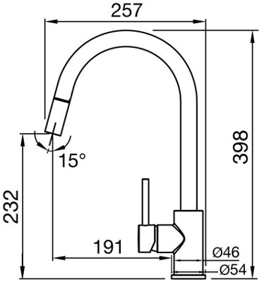 EMB10CP - Ember Side Lever Pull Out Tap - Chrome