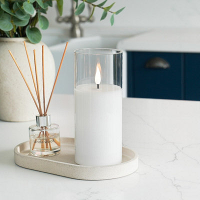 Ember™ Battery Hurricane Glass Candle, 17.5cm