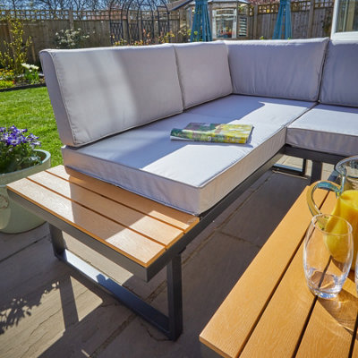 Ember L-Shape Outdoor Garden Patio Decking Sofa & Table Set