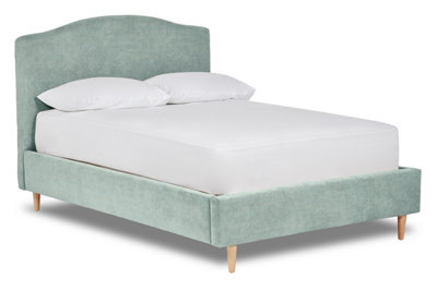Ember Simple Shaped Fabric Bedstead Only 4FT6 Double- Marlow Duck Egg