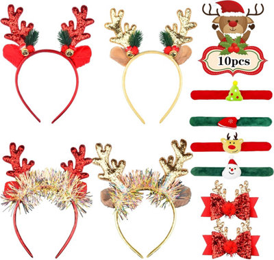 Embravfire 10 PCS Christmas Headbands Reindeer Antlers Headband Set ...