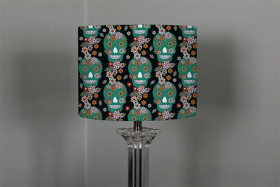 Embroidery colorful simplified ethnic flowers and skull pattern ...