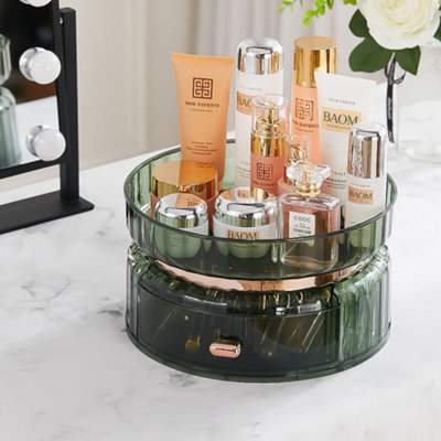 Emerald 360 Degrees Rotate with Drawer Organization Skincare Storage ...